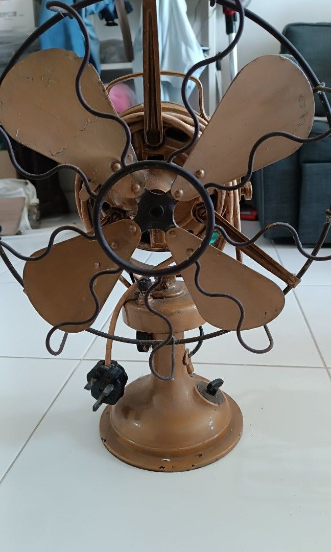 Copper Desk Fan Vintage Antique Electric Desk Fan with Speed, Hobbies ...