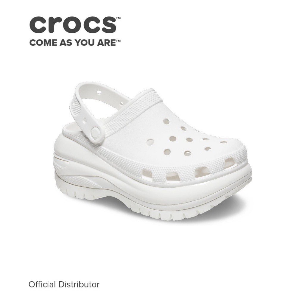 Crocs W4 Classic Mega Crush Clogs White, Women's Fashion, Footwear, Wedges on Carousell