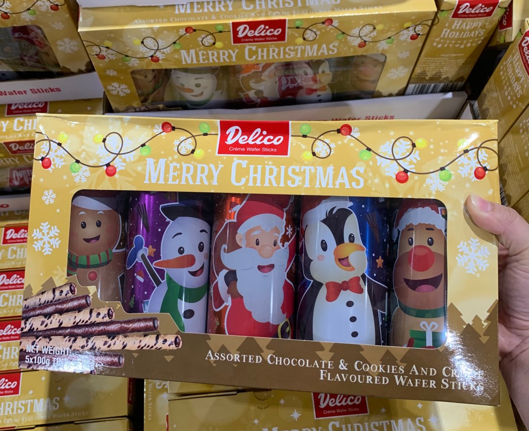 DELICO CHRISTMAS WAFER ASSORTED CHOCO COOKIES&CREAM 5 CANS, Food ...