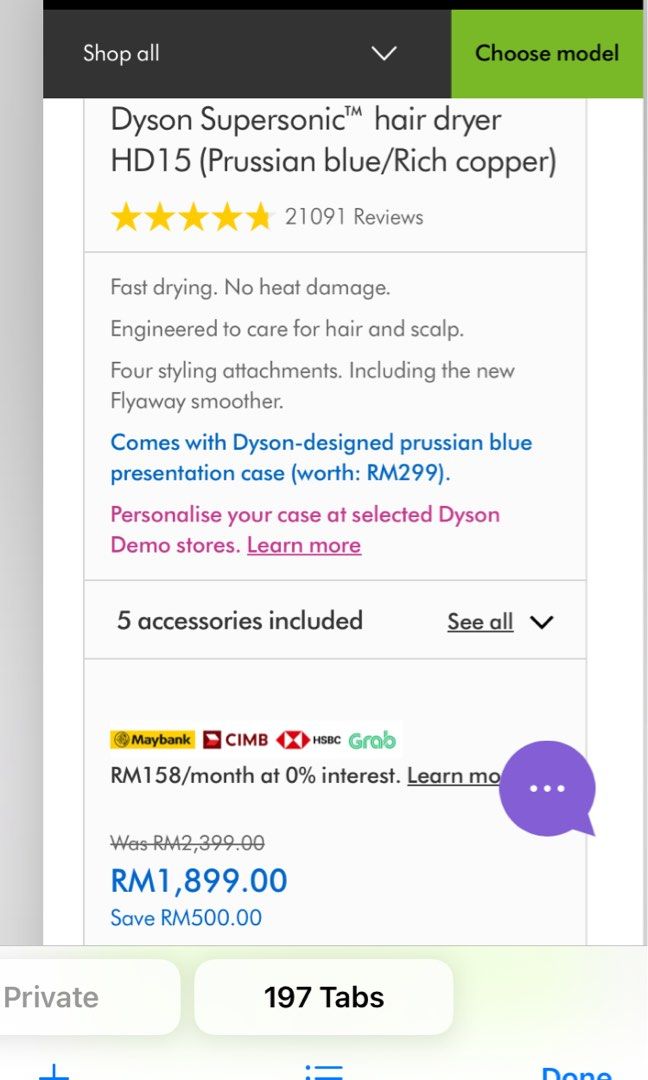Dyson supersonic Purple Hairdryer HD03 Original Price Rm 1.6k, Women's ...