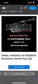 [2x Cat 5 Tickets] Final Fantasy VII Rebirth Orchestra World Tour ...