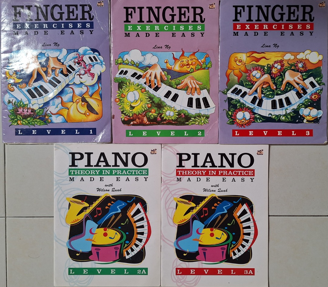 Finger Exercise Made Easy Level 1,2,3+Piano Theory In Practice Made ...
