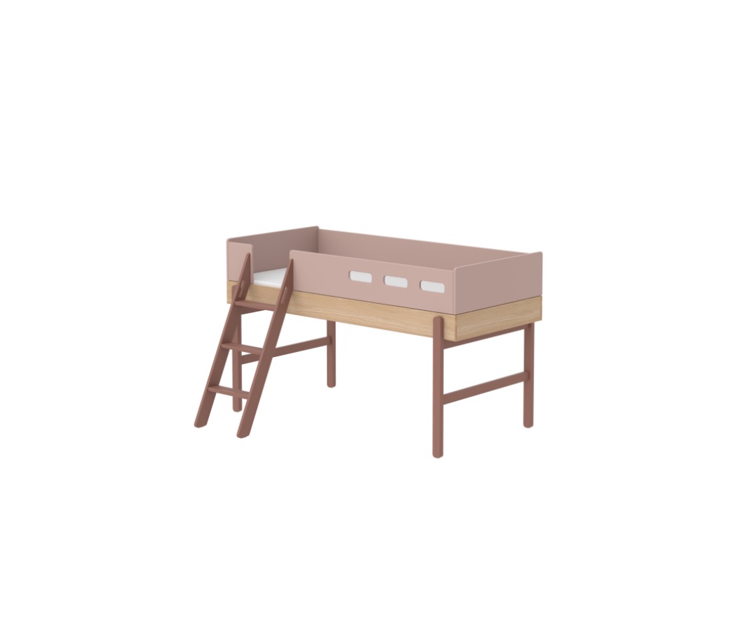 Flexa Popsicle Mid-High Child Bed Frame + Ladder + Stairs, Babies ...