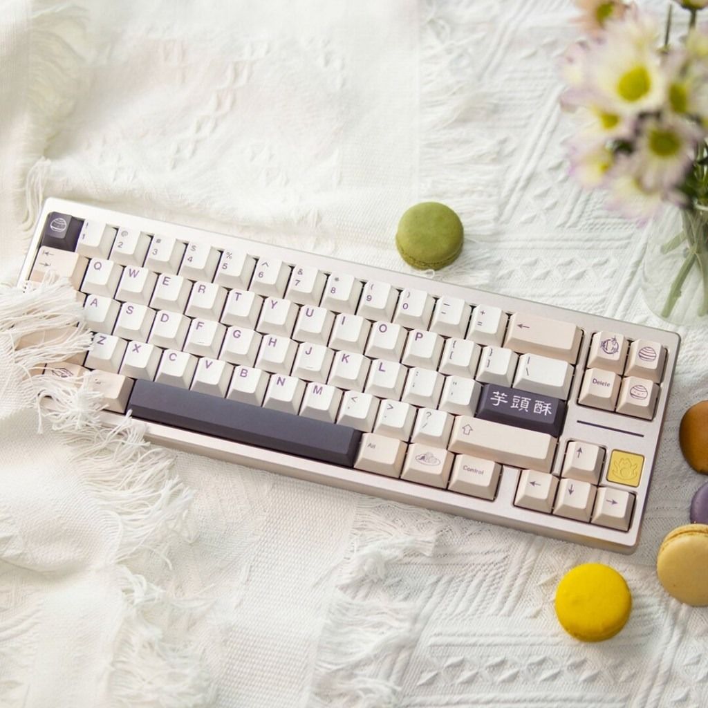 GMK Yutousu Taro Crisp Pastry Keycaps Cherry Profile PBT Dye ...