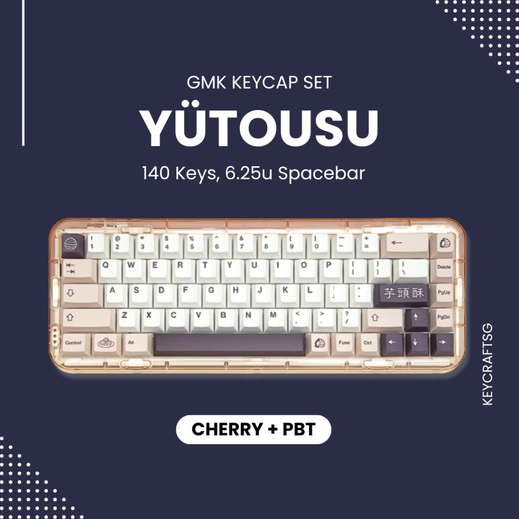 GMK Yutousu Taro Crisp Pastry Keycaps Cherry Profile PBT Dye ...