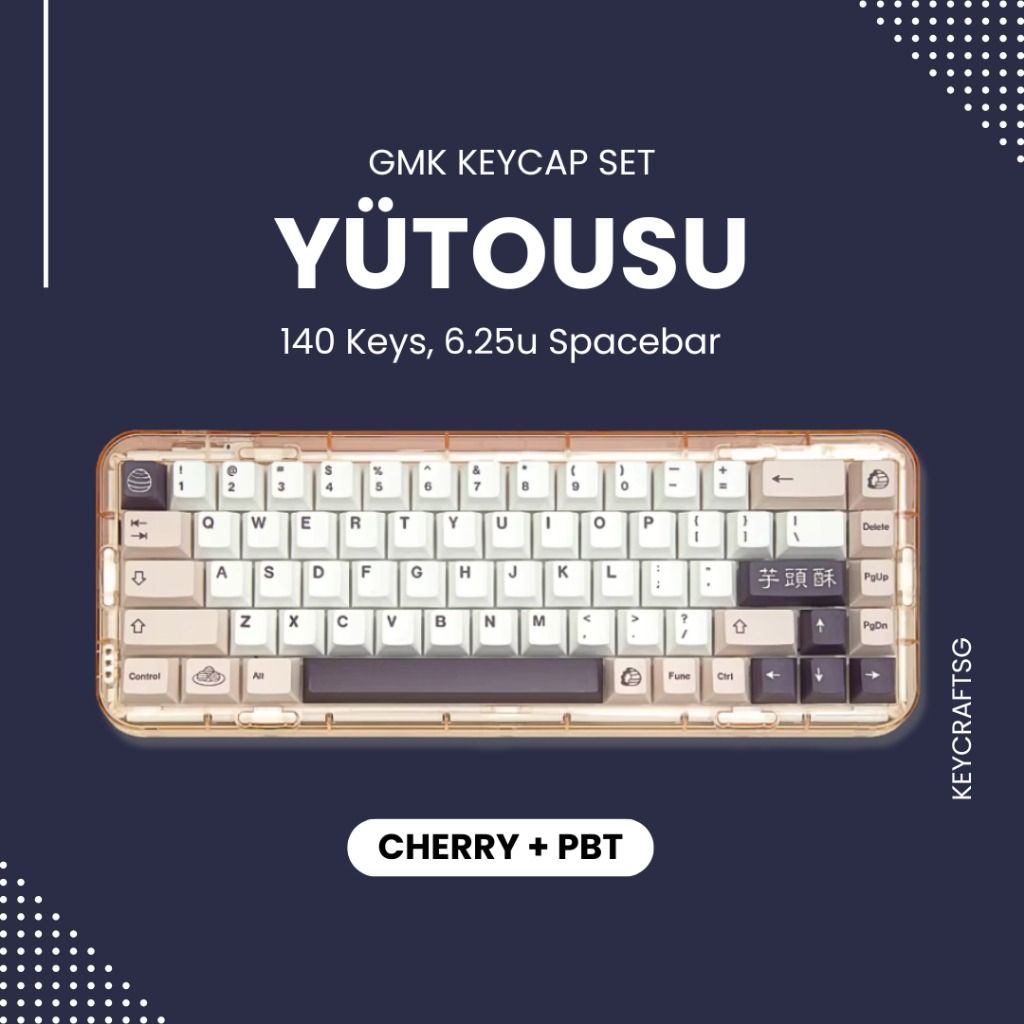 GMK Yutousu Taro Crisp Pastry Keycaps Cherry Profile PBT Dye ...