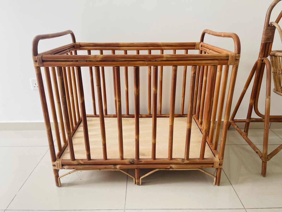Katil Rotan Baby, Babies & Kids, Baby Nursery & Kids Furniture, Cots ...