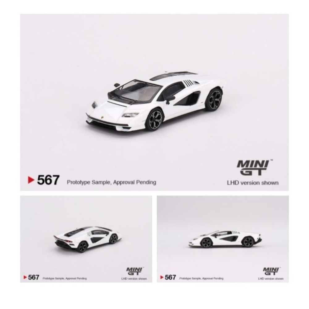 Mini GT 1/64 Scale Lamborghini Countach LPI 800-4 Bianco Siderale Die ...