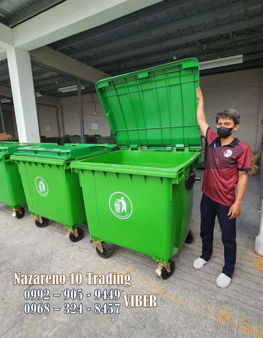 mobile trash bin 1100 liters, Furniture & Home Living, Cleaning ...