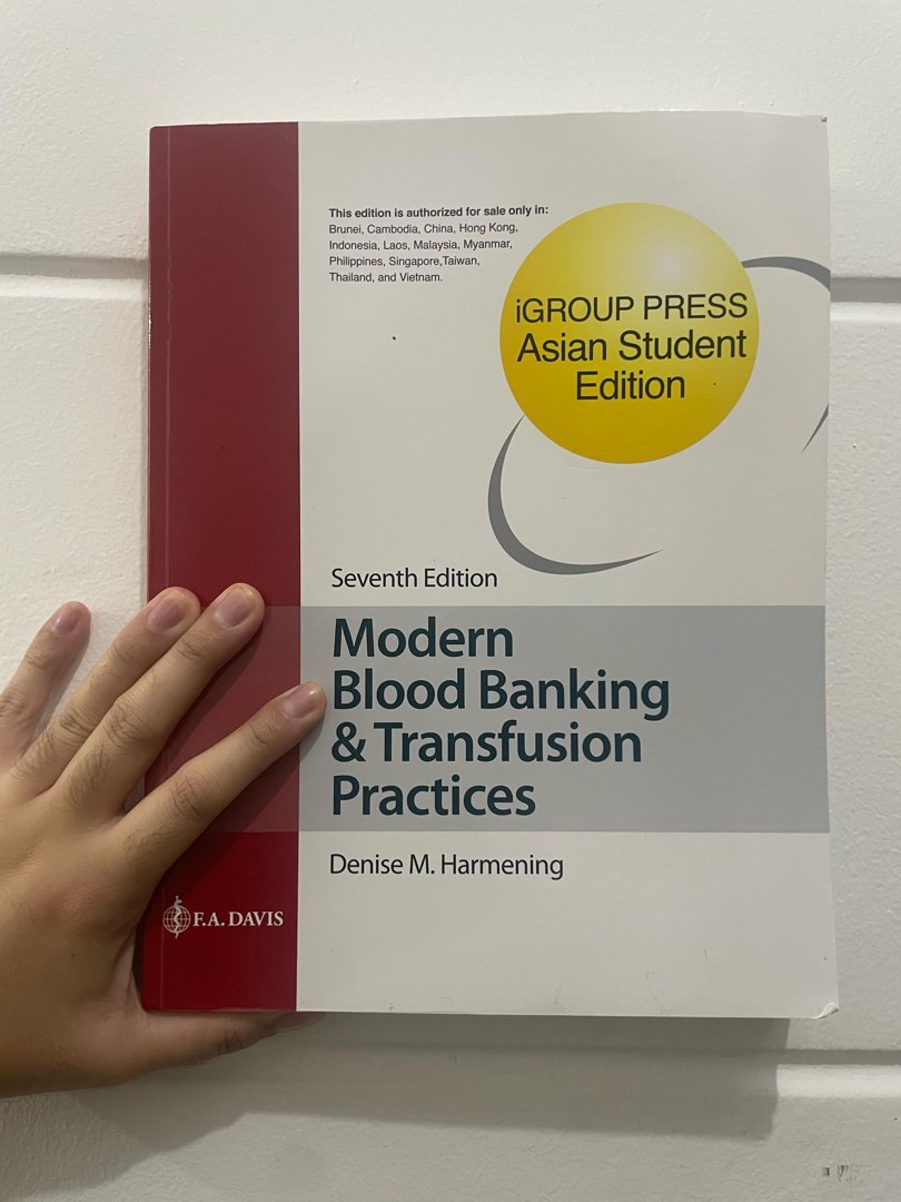 Modern Blood Banking & Transfusion Practices (7th ed.) by Harmening ...