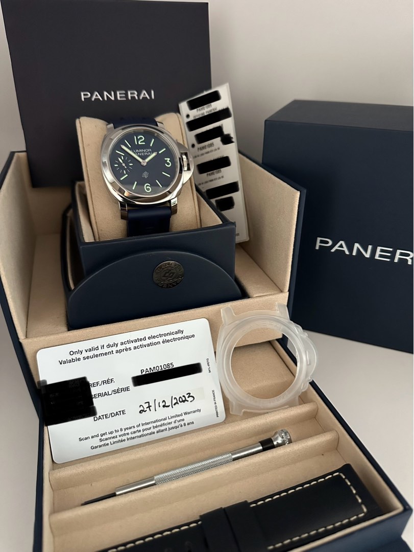 Panerai Marina Luminor Logo Blue Sun-Brushed Dial PAM1085 S/Steel Case ...
