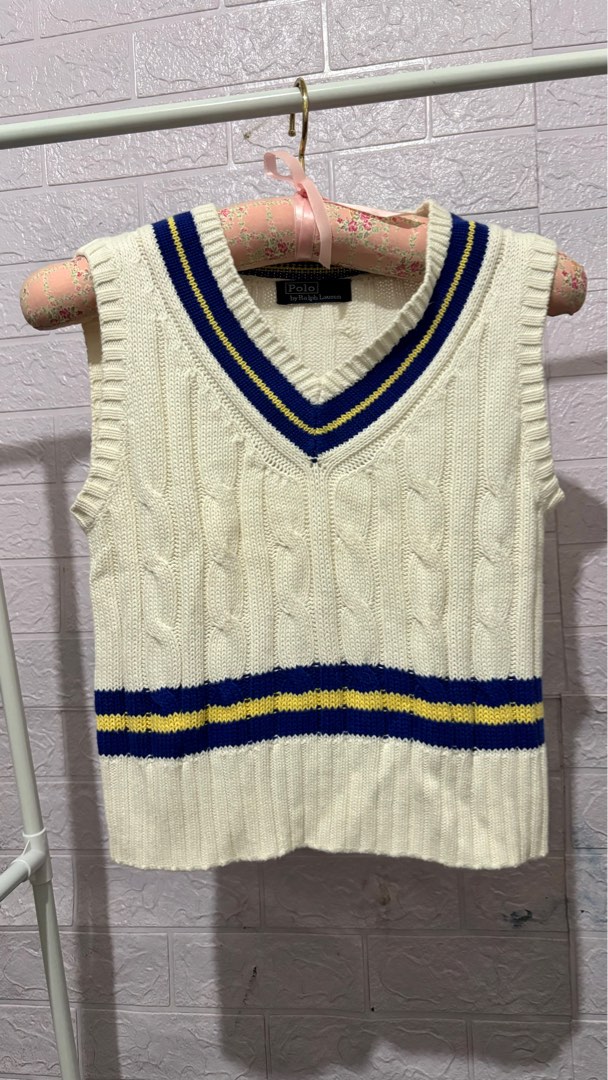 Ralph Lauren Cable Knit Old money Vest, Women's Fashion, Tops ...