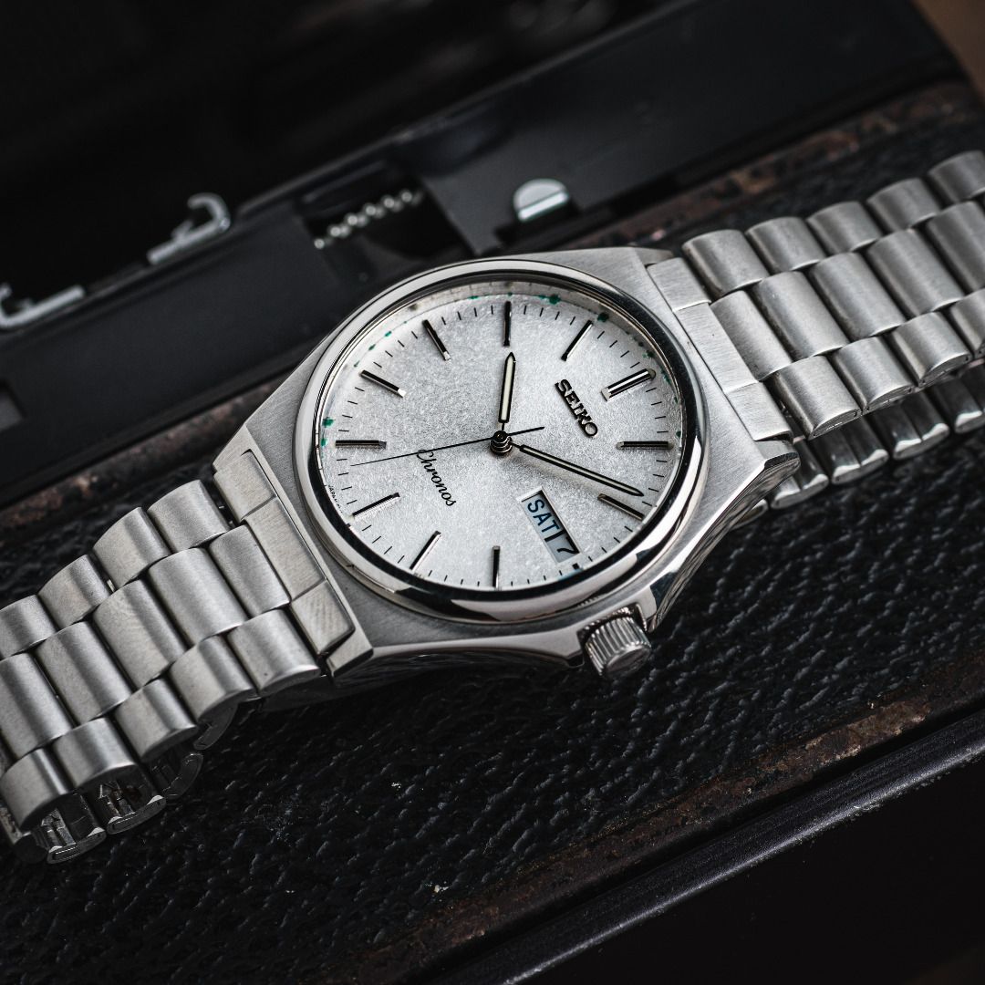 Seiko chronos white snowflake dial, butiran salju, mulus, rare vintage ...
