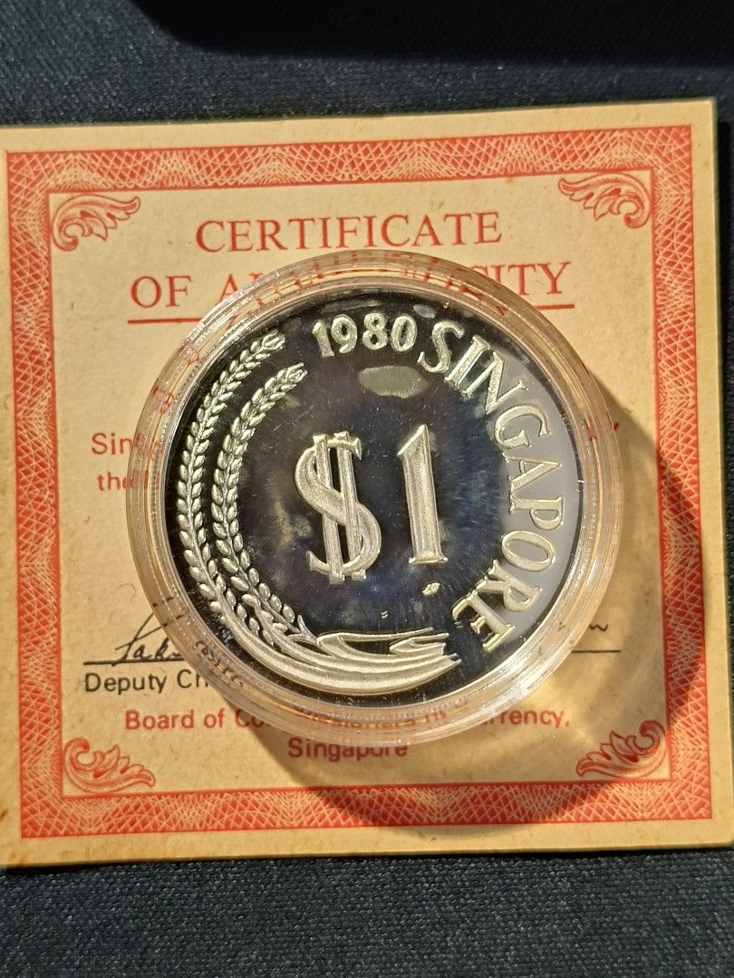Singapore Silver Proof Coin Merlion 1980year One Dollar First Series ...
