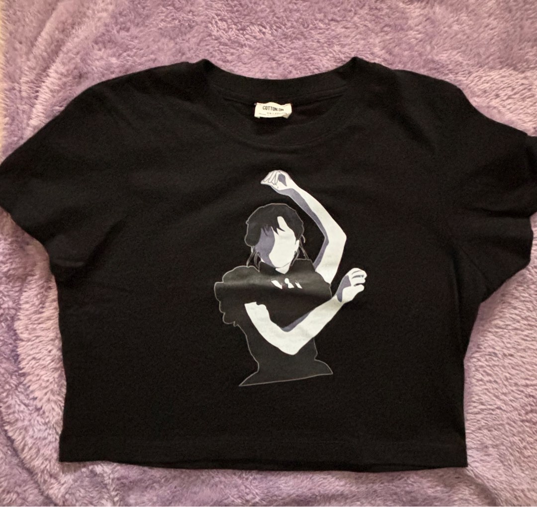 Wednesday Addams-Inspired Cropped Tee, Women's Fashion, Tops, Shirts on ...