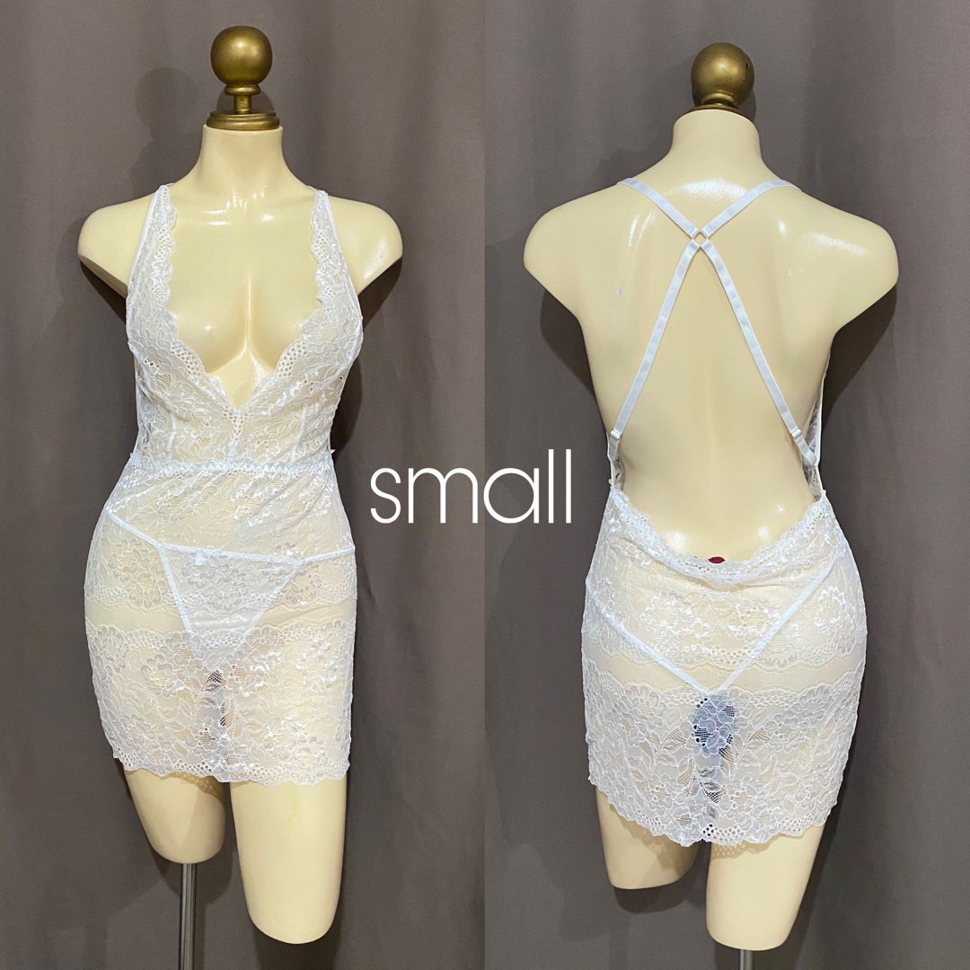 White Lace One Piece Lingerie Womens Fashion Dresses And Sets Dresses