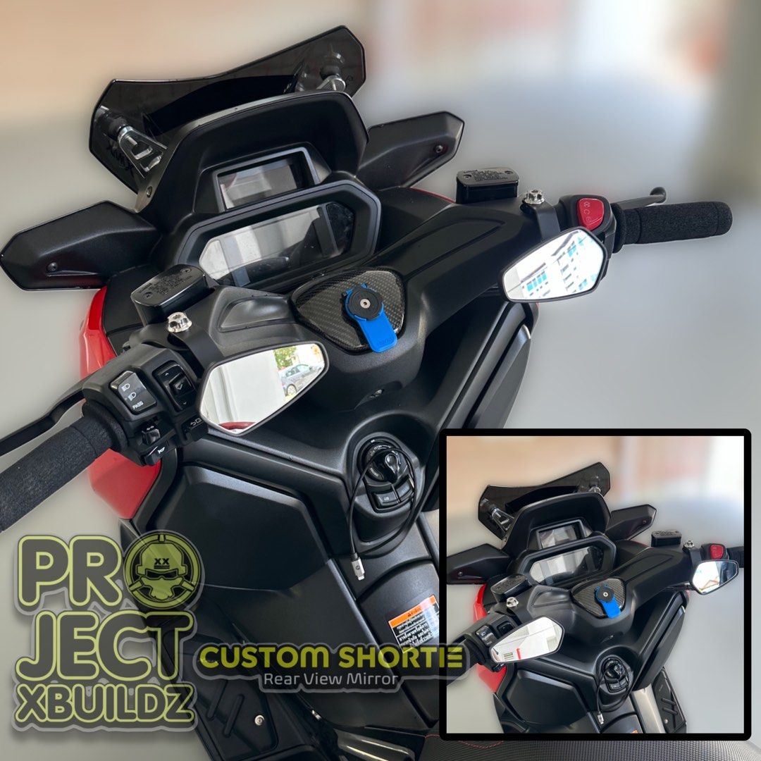 Yamaha Xmax V1 V2 Techmax Nmax V2 Aerox V1 V2 Custom Shortie Side Mirror Rear View Mirror ...