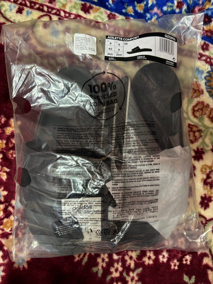 Adidas Swimming & Lifestyle Adilette Comfort Slides Black GZ5896 ...