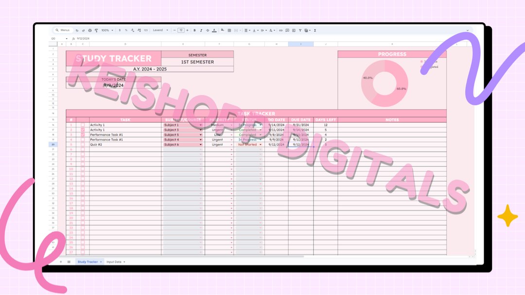 Aesthetic Study/Assignment/Task Tracker and Planner, Hobbies & Toys ...