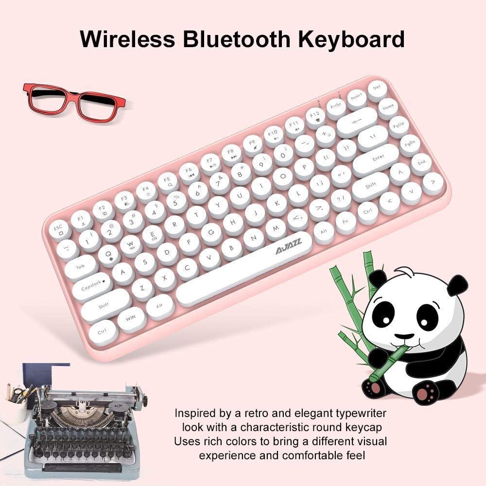 ajazz x NACODEX 84-Key Pink Wireless Bluetooth Keyboard, Computers ...