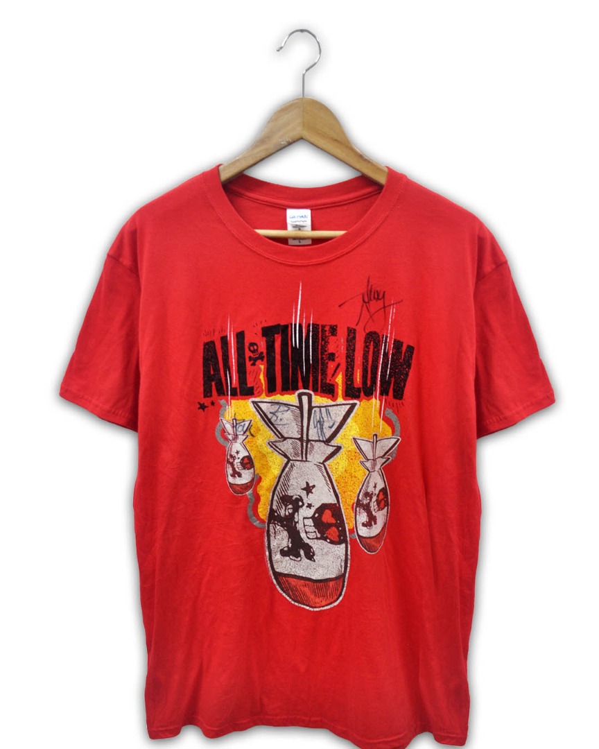 Band All Time Low Shirt with signature, Men's Fashion, Tops & Sets ...