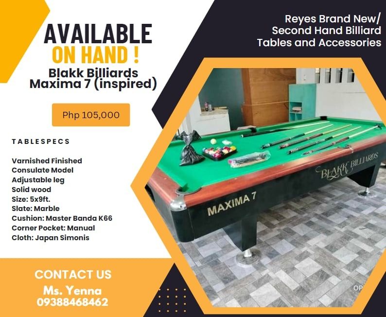 BLAKK BILLIARDS MAXIMA 7 inspired STANDARD SIZE BILLIARD TABLE with ...