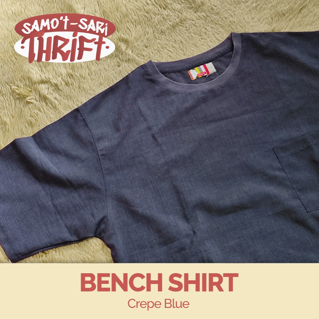 Blue Crepe Shirt by Bench, Men's Fashion, Tops & Sets, Tshirts & Polo ...