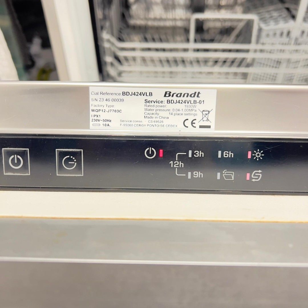 Brandt 60cm Fully Integrated Dishwasher BDJ424VLB, TV & Home Appliances ...