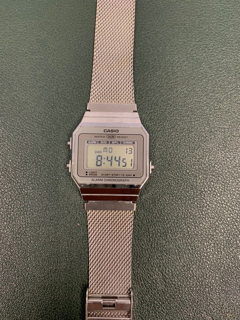 Casio A700WM-7A Digital Unisex Watch Retro Stainless Steel LED A700 ...