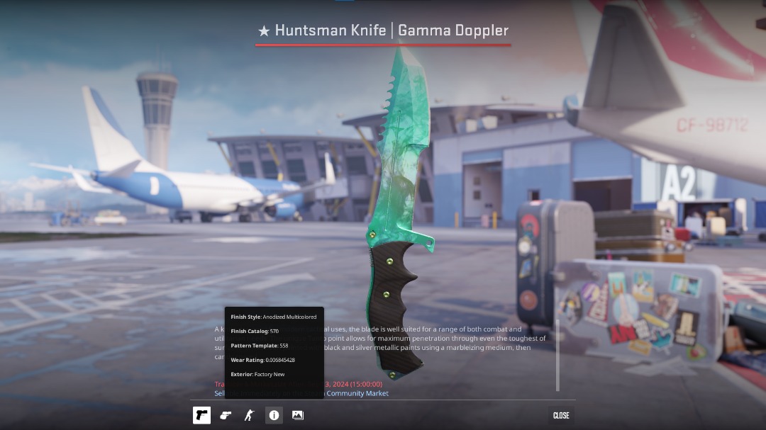 [CS2] Huntsman Knife Gamma Doppler (Phase 2) | 0.006 FV, Video Gaming, Gaming Accessories, In ...