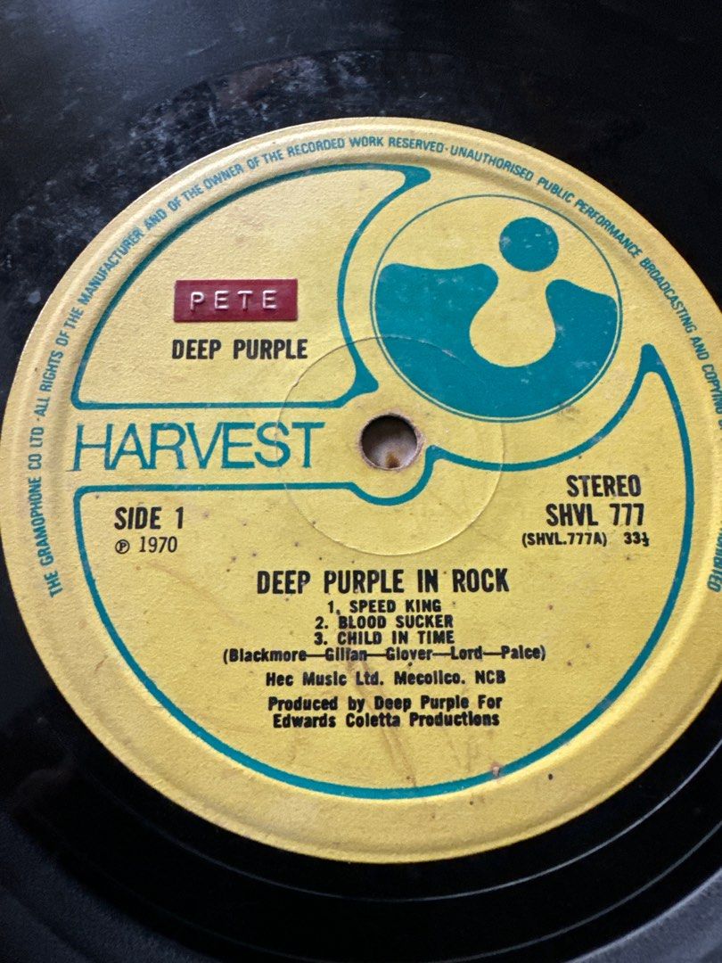 Deep Purple in Rock Vinyl, Hobbies & Toys, Collectibles & Memorabilia ...