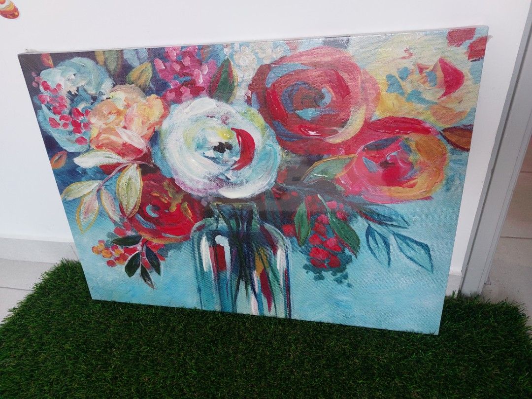 Flower painting wall frame, Hobbies & Toys, Stationery & Craft, Art ...