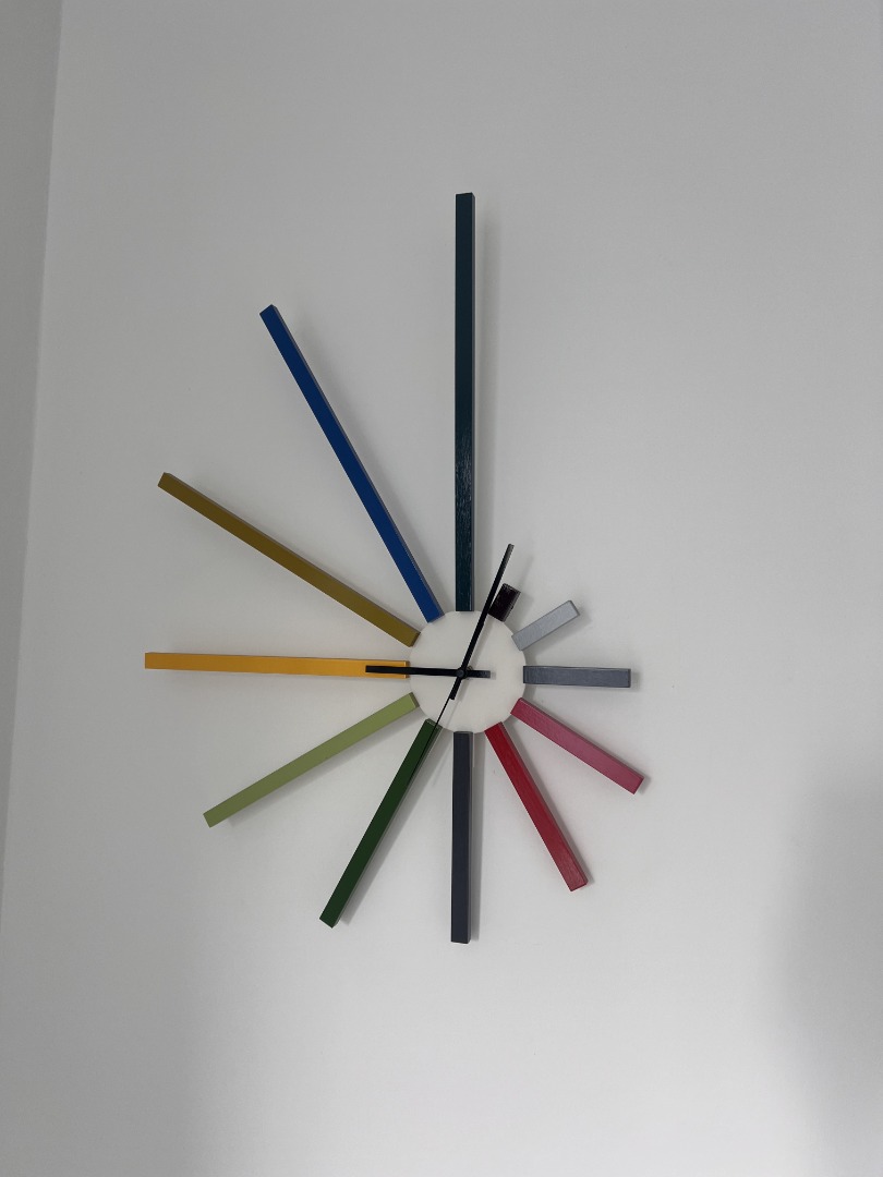 Funky multi-coloured wall clock, Furniture & Home Living, Home Decor ...