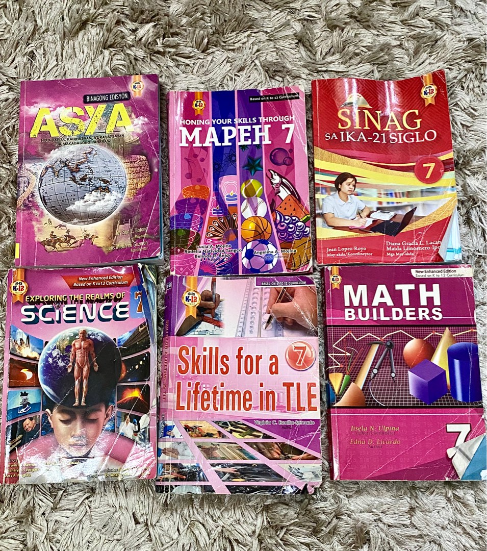 Grade 7 Books / TLE / Science / Math Builders / Asya / Sinag / MAPEH 7 ...