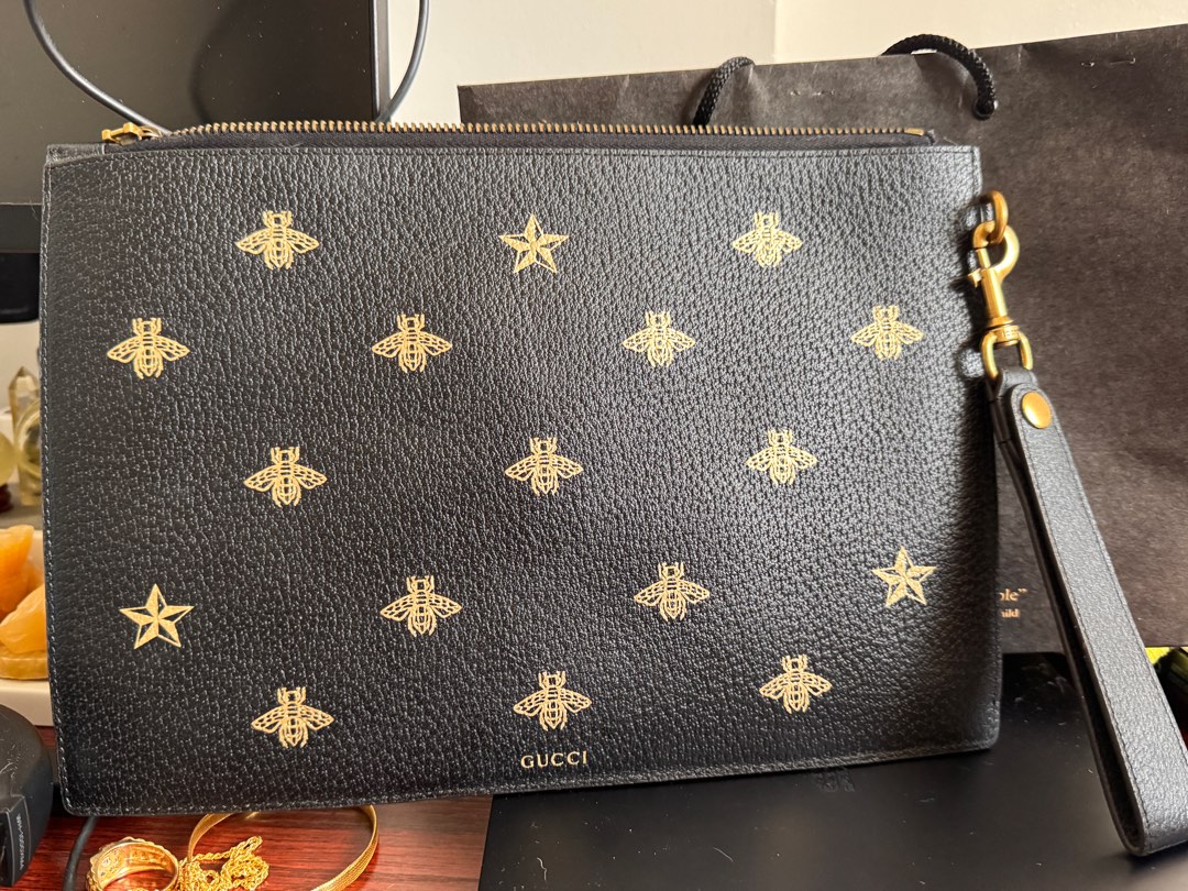 Gucci Beetle Star clutch, Luxury, Bags & Wallets on Carousell