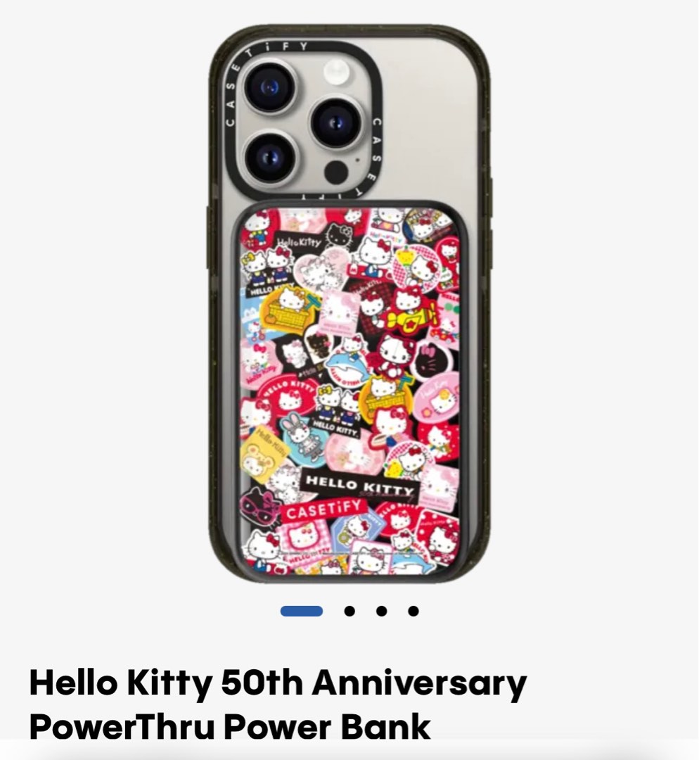 Casrtify Hello Kitty 50th Anniversary PowerThru Power Bank, 手提電話, 電話及其他 ...