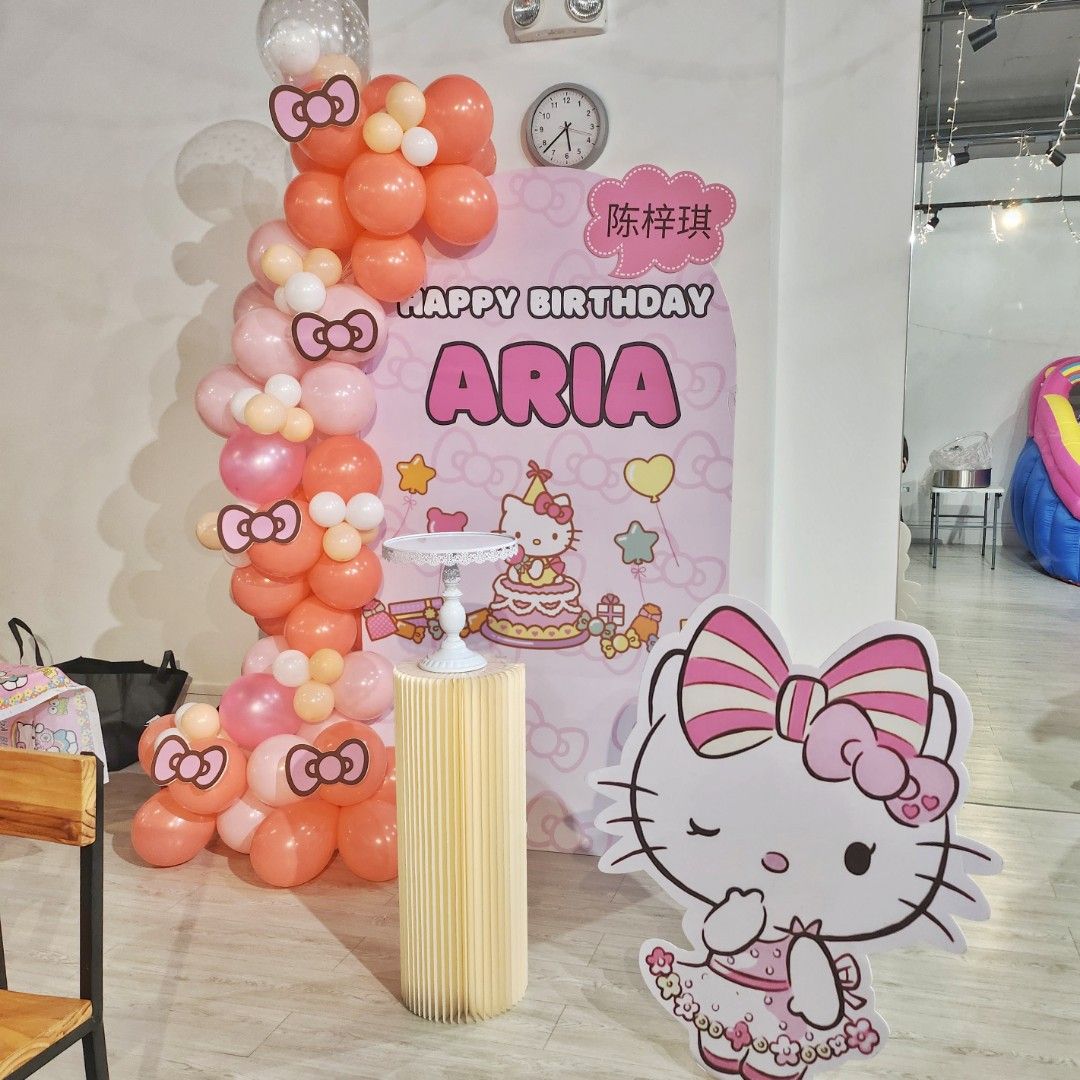 Hello Kitty Birthday Backdrop Deco Kuromi Melody 100 Days Full Month ...