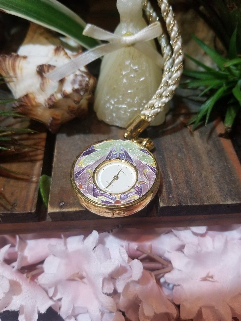 Japan Vintage Kayou Pocket Watch Cloisonne Enamel Quart, Luxury, Watches on Carousell