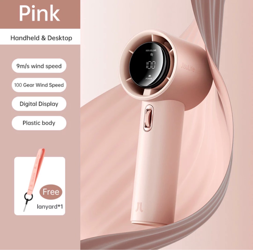 Jisulife Pro 1S Fan ( Pink ) 3600mAh, Furniture & Home Living, Lighting ...