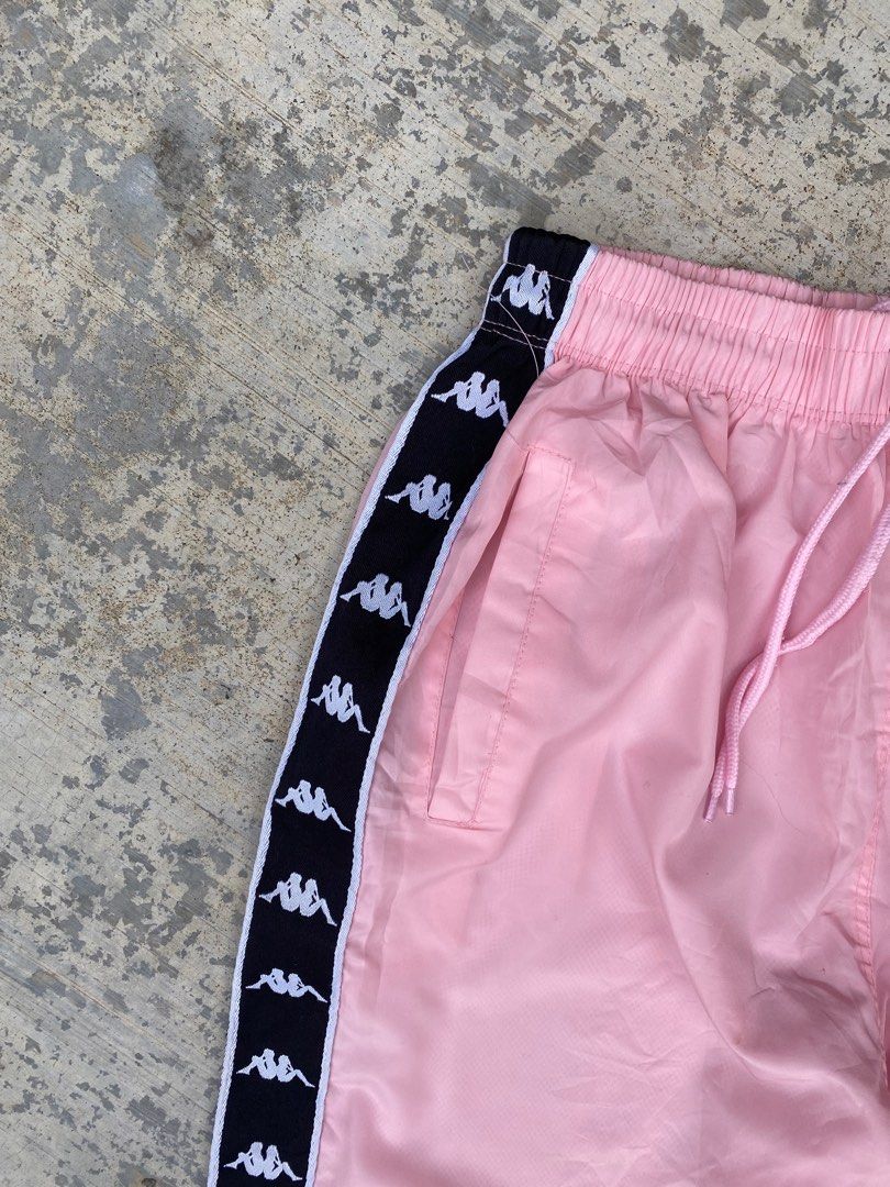 Kappa side tape baggy nylon trackpants, Luxury, Apparel on Carousell