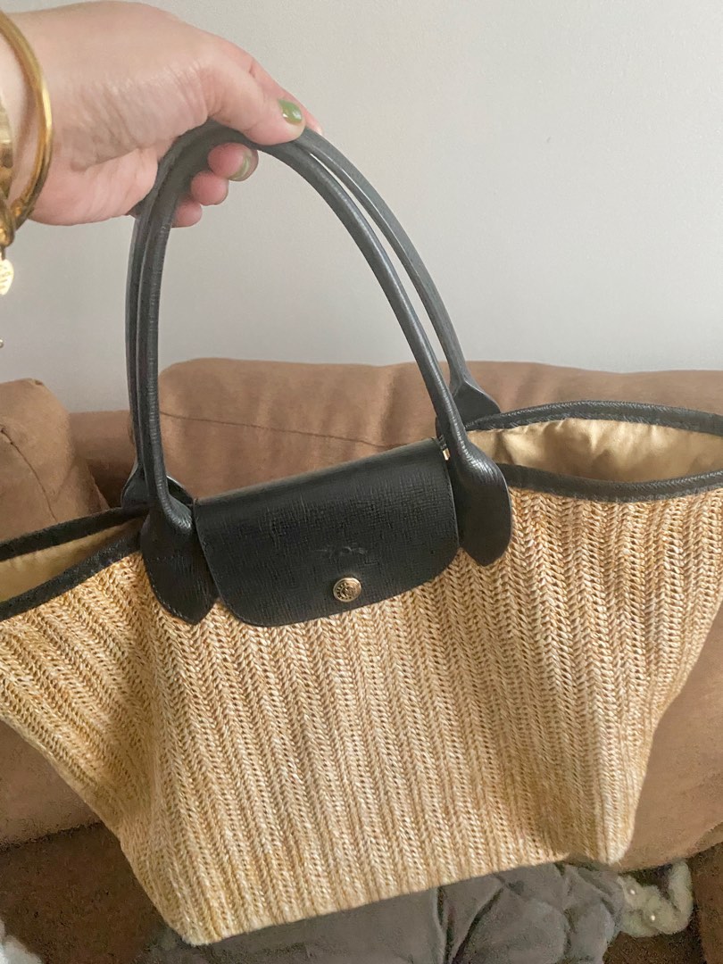 Longchamp Pliage Straw bag basket, Women's Fashion, Bags & Wallets ...