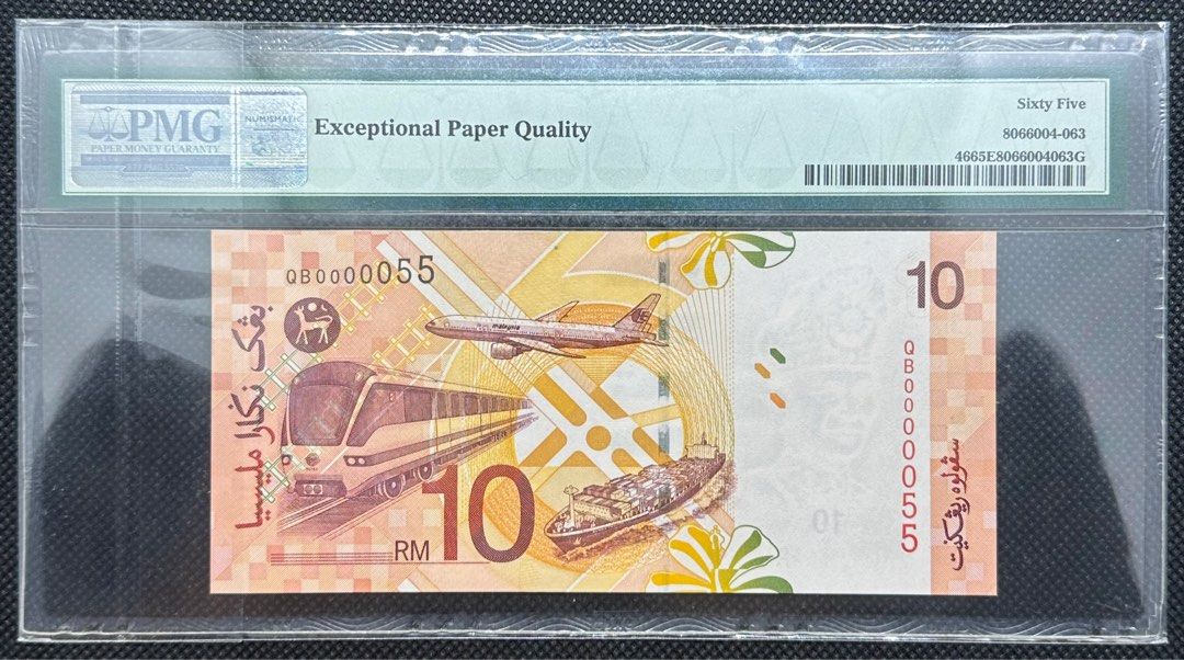 Malaysia Rm10 Low Number QB0000055 PMG65, Hobbies & Toys, Collectibles ...