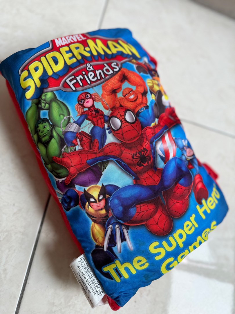 MARVEL ORIGINAL Spider-Man Cloth book pillow, Hobbies & Toys, Books ...