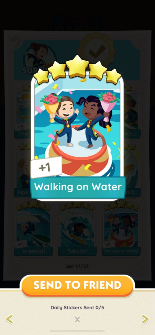 MONOPOLY GO STICKER WIPE OUT WALKING ON WATER, Video Gaming, Gaming ...