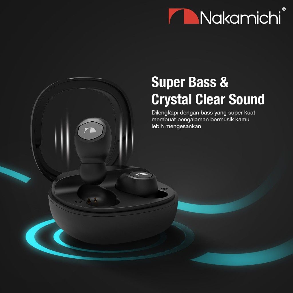 NAKAMICHI MY MUSIC HUE BEAN TRUE WIRELESS BLUETOOTH EARPHONES TWS BLACK ...