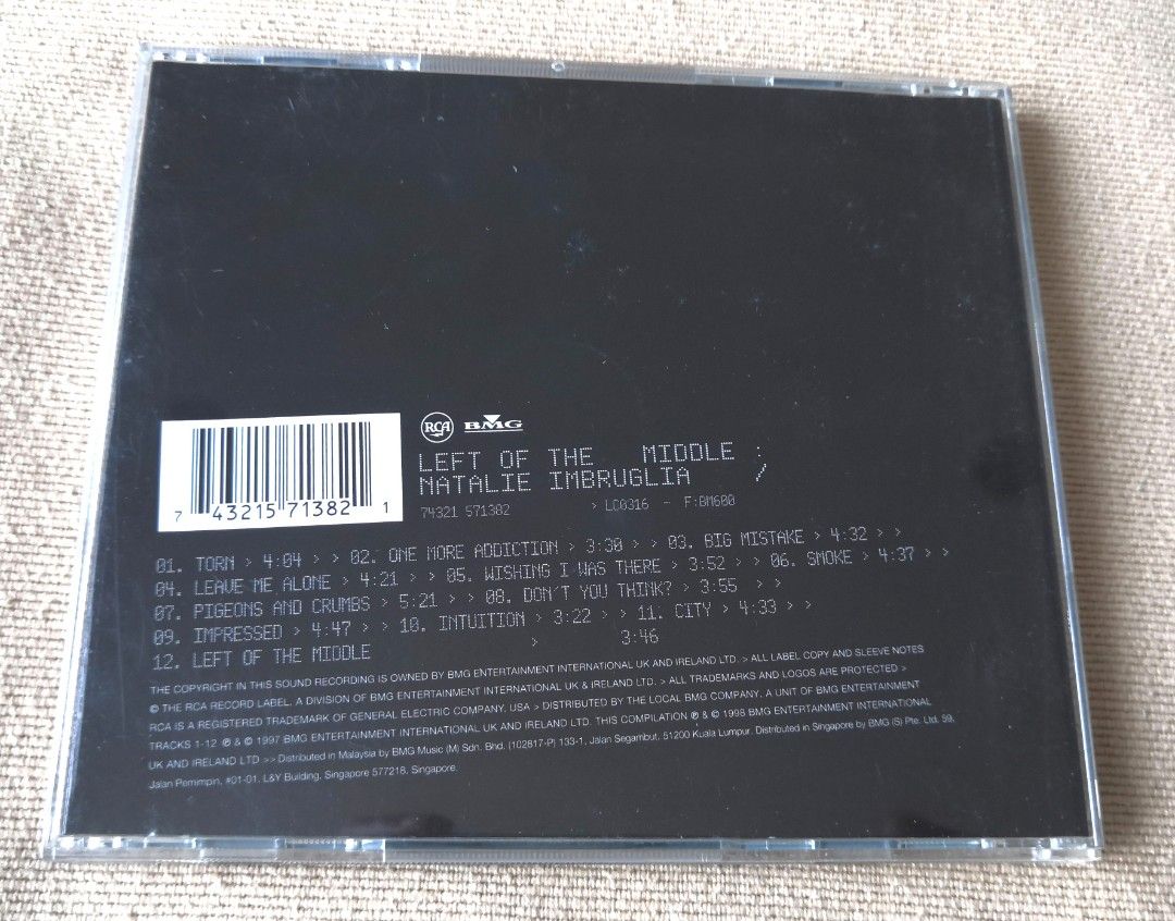 NATALIE IMBRUGLIA / LEFT OF THE MIDDLE / Album CD, Hobbies & Toys ...