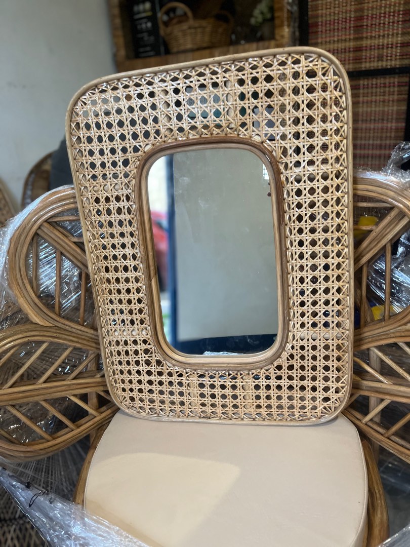 Native design solihiya weaved wall mirror, Furniture & Home Living ...