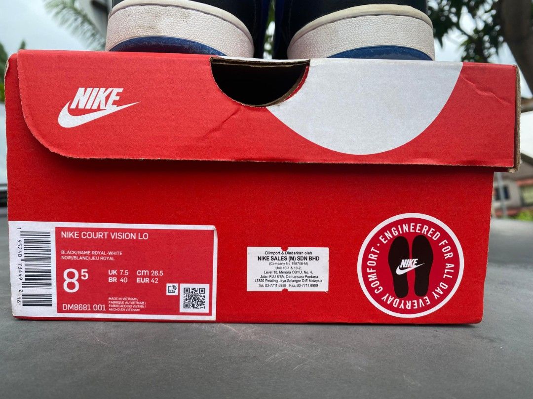 Nike court version low black game royal, Men's Fashion, Footwear ...