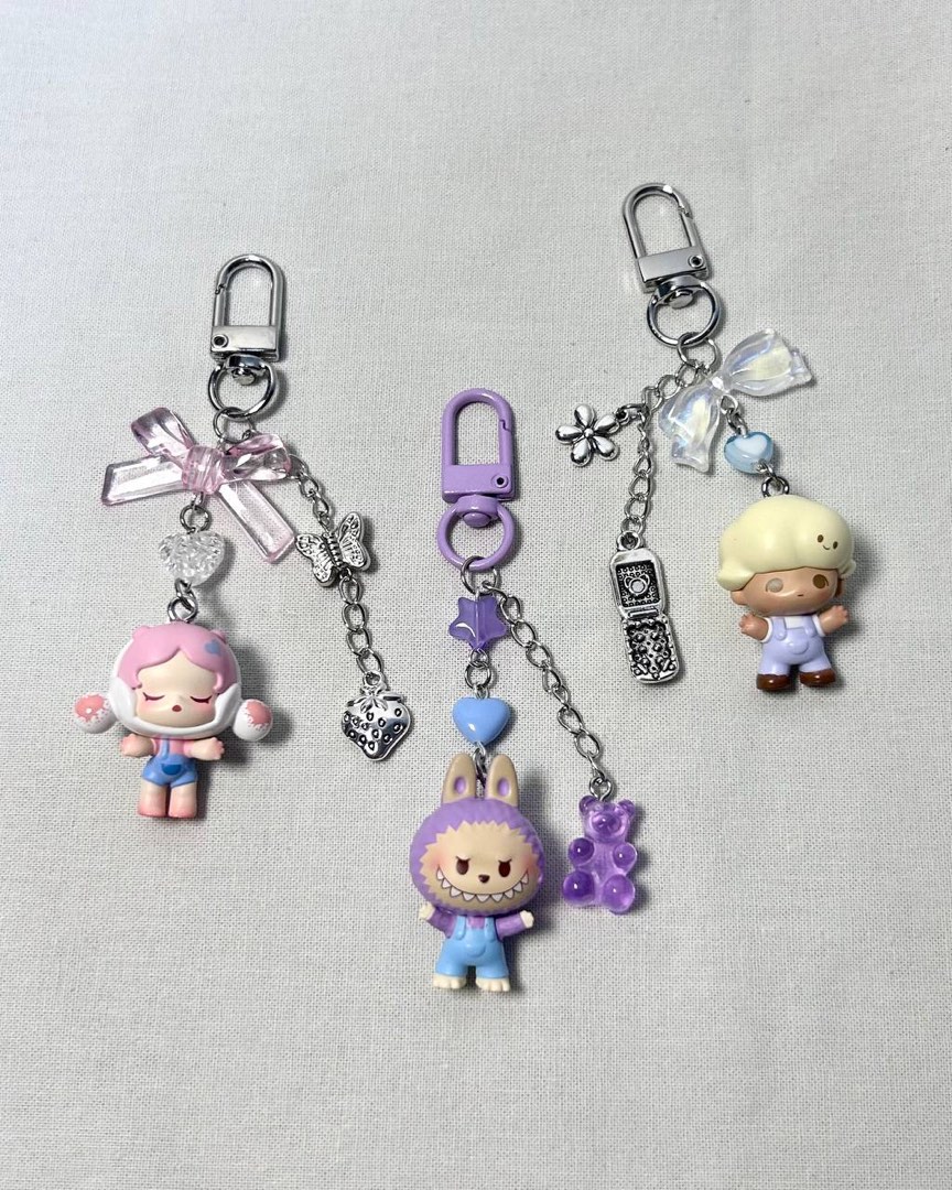 Popmart Popbean Bag Charm Keychain Skullpanda Labubu Dimoo, Hobbies ...