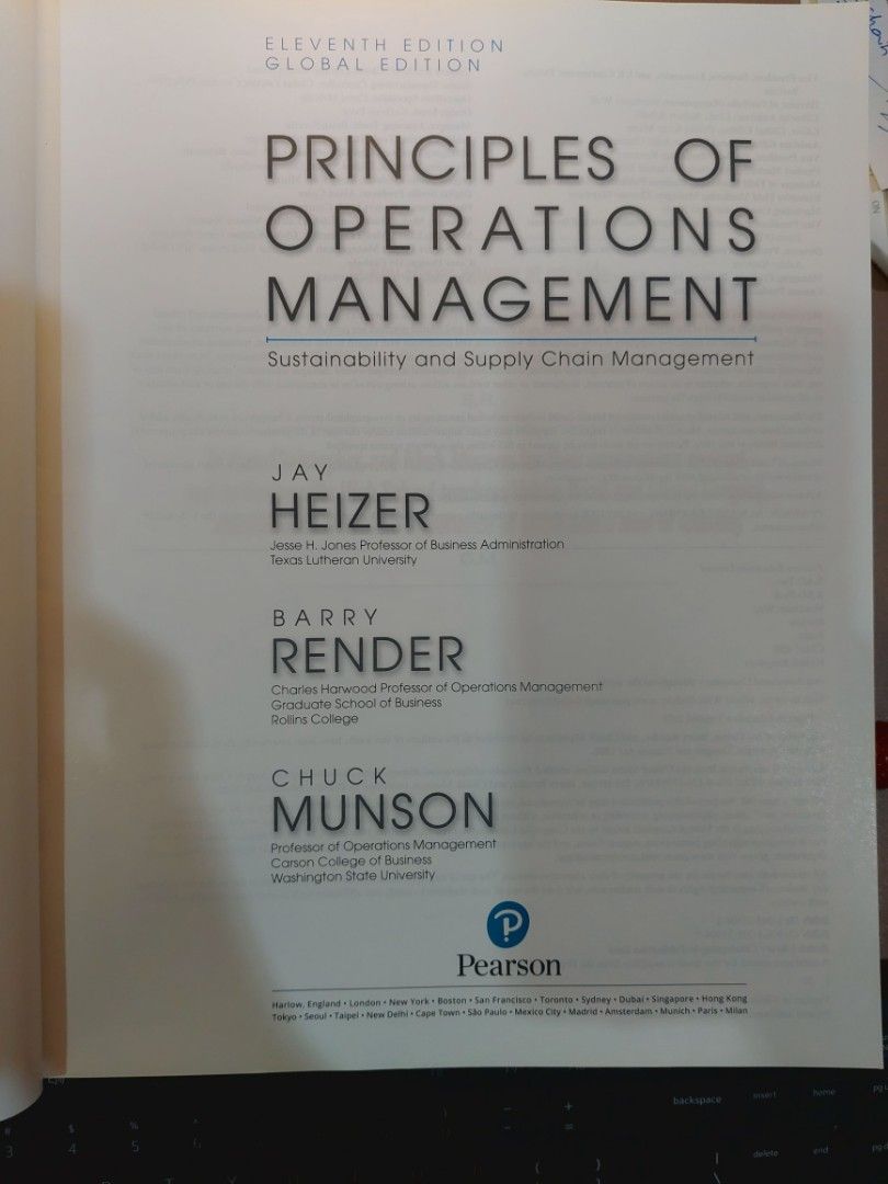 Principles of Operation Management (11th edition), Hobbies & Toys ...